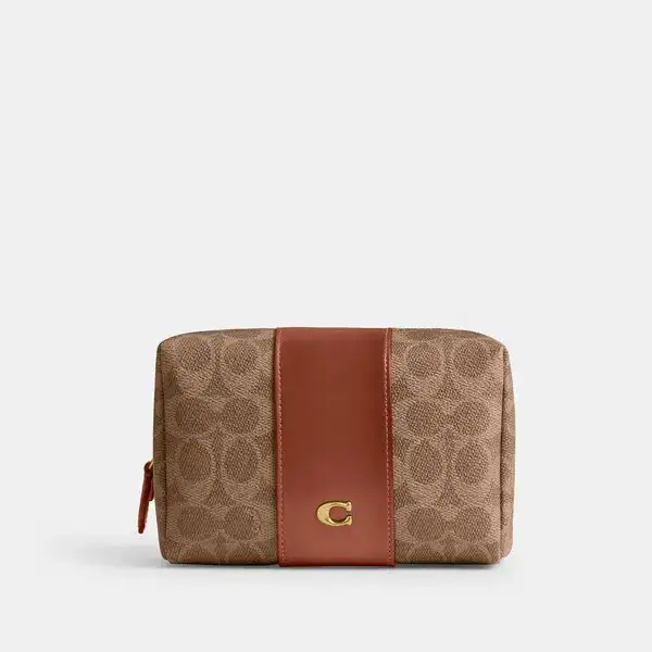 美品✨ Coach Leather Accessory Pouch brown Coach Pouch Wristlet In Signature Canvas | Brixton Baker