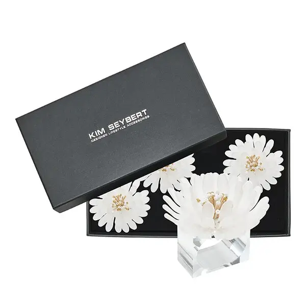 KIM SEYBERT Cosmos Napkin Ring In White & Gold, Set Of 4 - White/gold