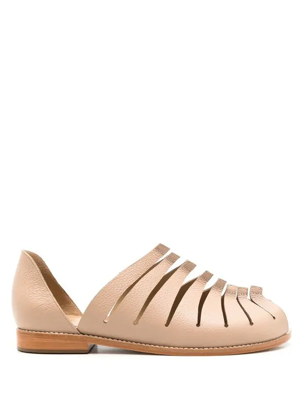 STUDIO CHOFAKIAN Faustine Cut-out Sandals - Neutrals