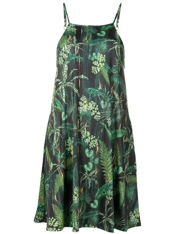 LYGIA & NANNY Isis Leaf-print Minidress - Green