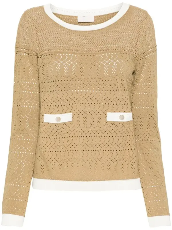 Liu Jo Pointelle-knit Sheer Top