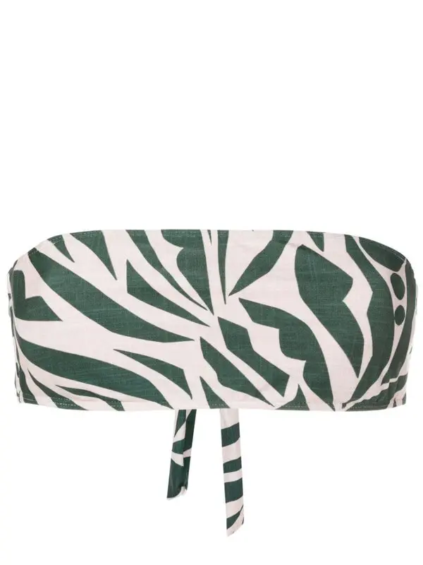 LYGIA & NANNY Bajja Graphic-print Bustier Bikini Top - Green