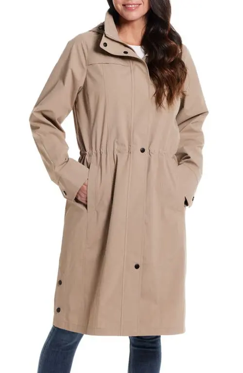 Gallery Water-resistant Raincoat With Removable Hood - Mushroom