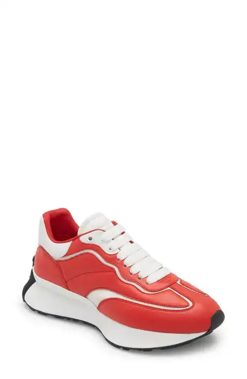 Alexander Mcqueen Sprint Runner Sneaker In Tulip Red/ White/ Blk