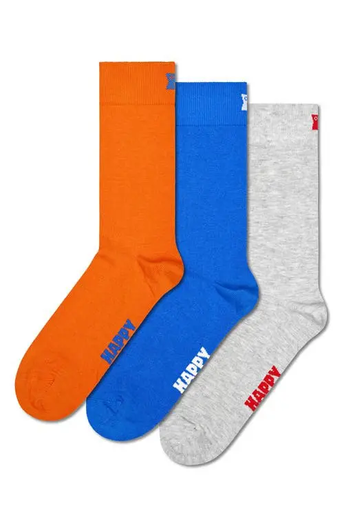 Happy Socks Assorted 3-pack Crew Socks - Grey Multi