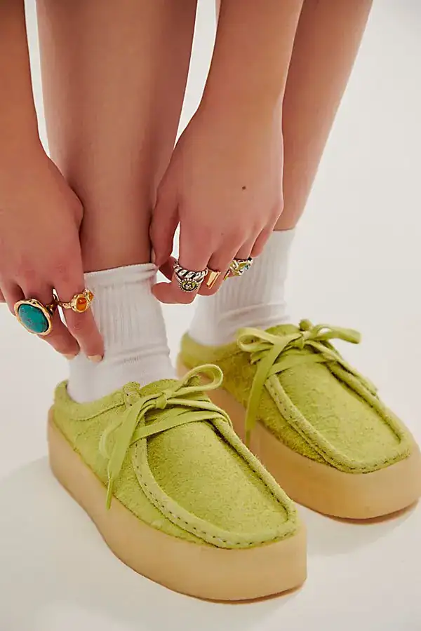 Clarks Wallabee Cup Lo Slip-Ons - Lime | Editorialist
