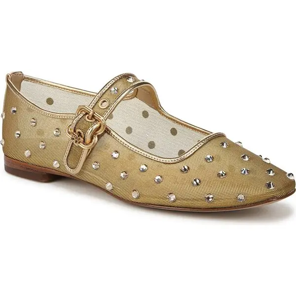Sam Edelman Michaela Shine Mary Jane Flat - Amber Gold