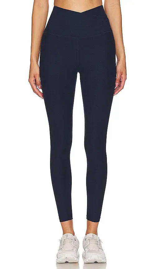 Beyond Yoga Spacedye At Your Leisure Midi Legging In Navy - Nocturnal Navy