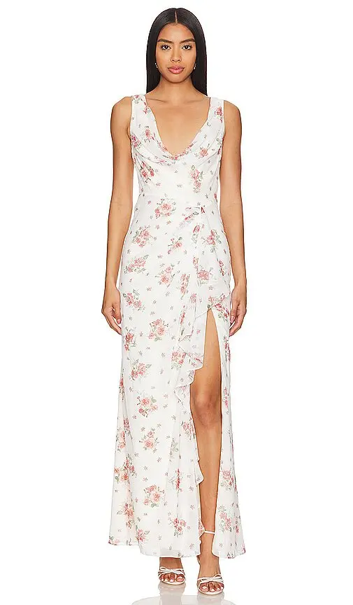 Lpa Liv Draped Maxi Dress