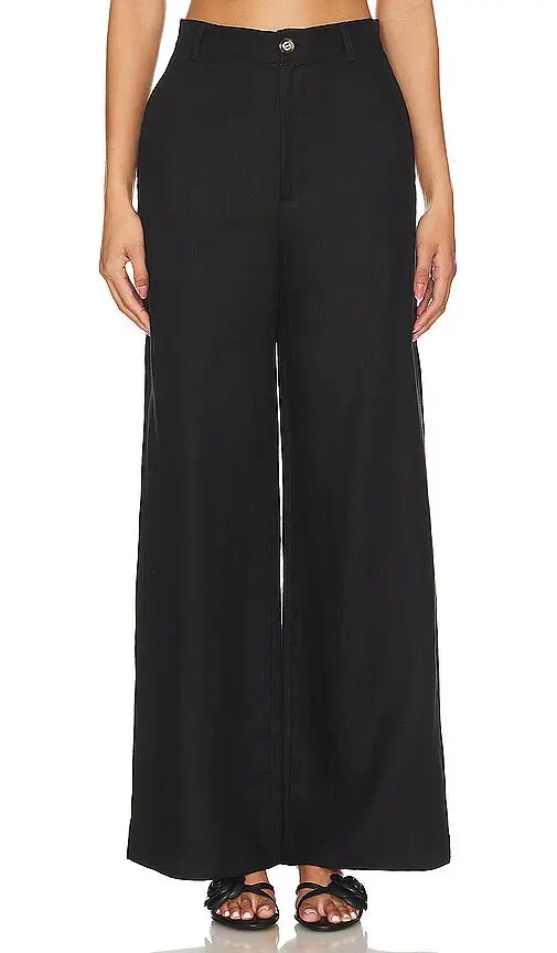 Bardot Enya Linen Pant - Black