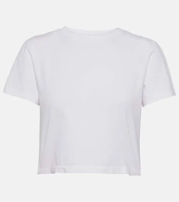 RE/DONE Cotton Jersey Crop Top - White