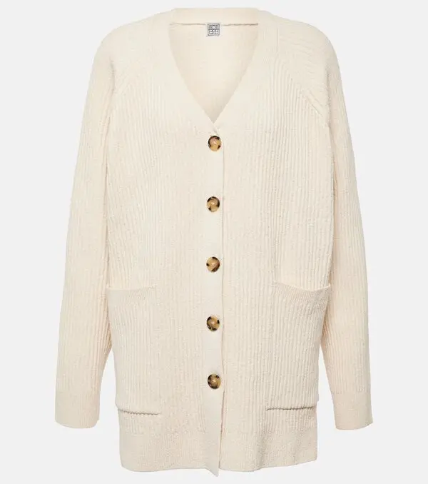 TOTÊME Oversized Cotton-blend Bouclé Cardigan