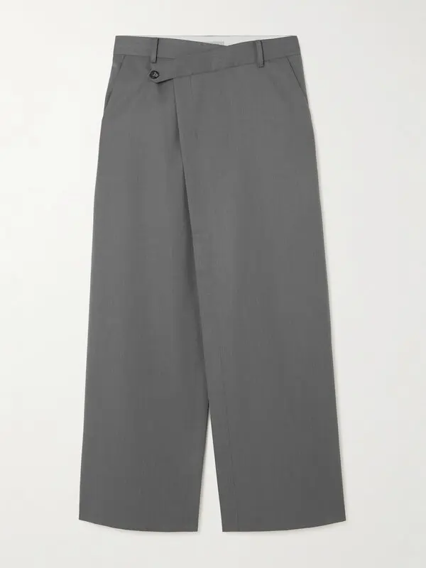 ST. AGNI Asymmetric Wool-blend Twill Maxi Skirt