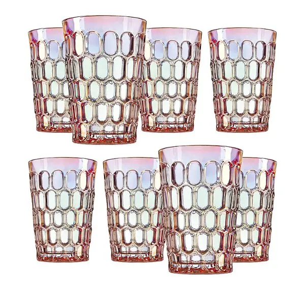 GODINGER Rex Pink Highball Glasses, Set Of 8