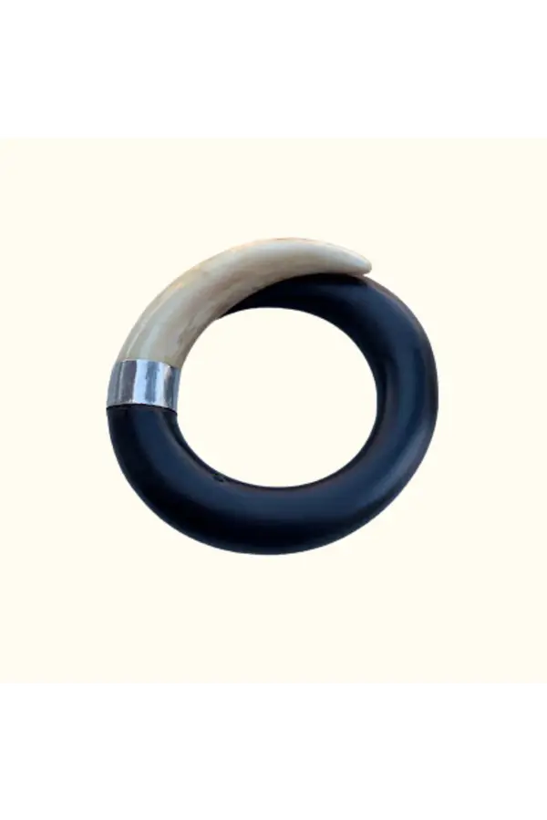 NORTON AND HODGES Ebony And Boar Tusk Bracelet - Silver