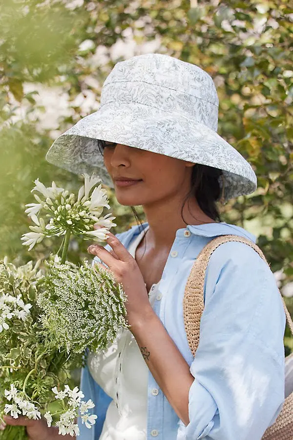 TERRAIN Botanical Cotton Crusher Hat - Green Pattern