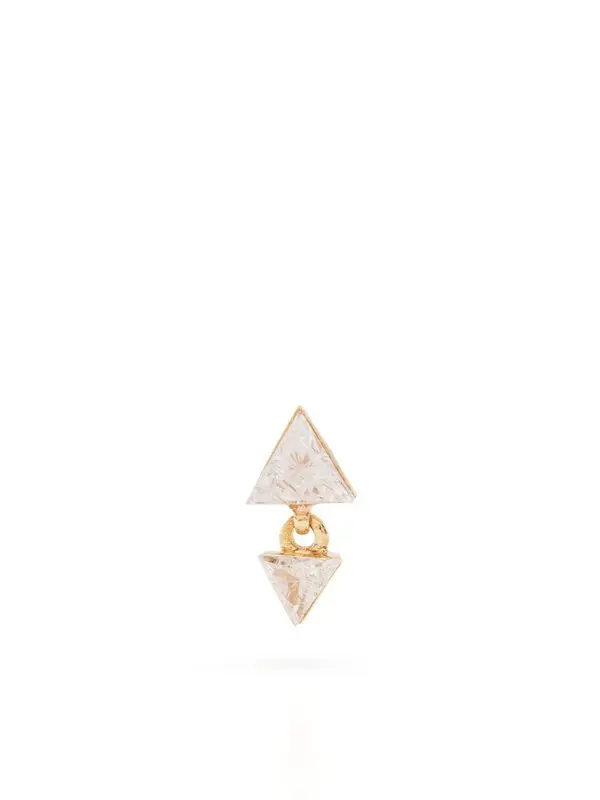MARIA TASH 18k Yellow Triangle Diamond Stud Earring