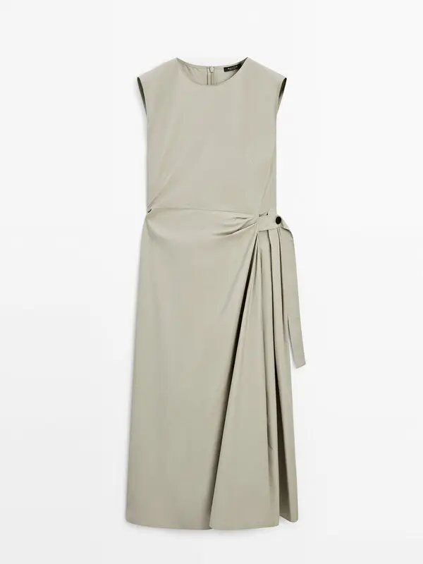 Massimo Dutti Poplin Midi Dress