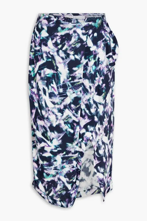IRO PARIS Kerim Printed Twill Skirt - Navy