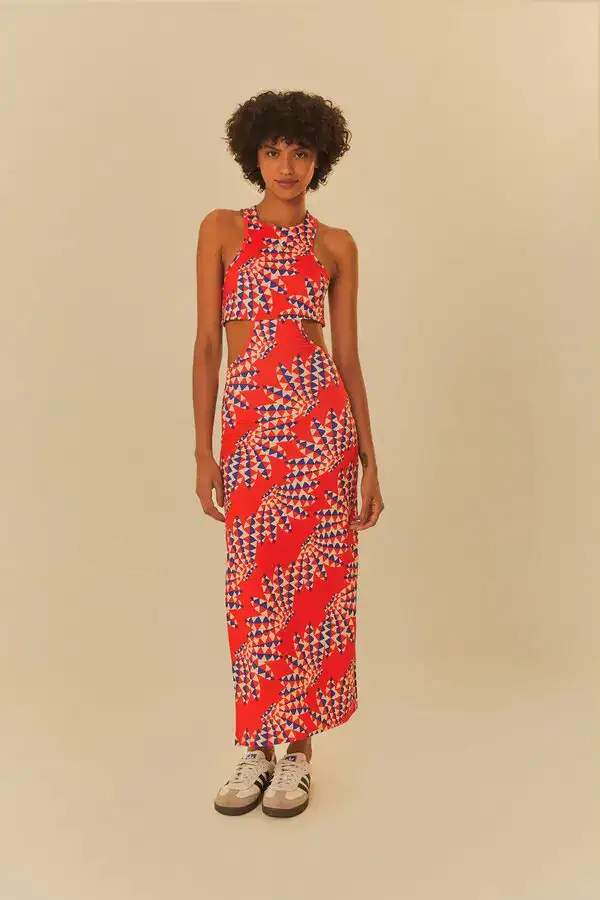 Farm Rio Adidas Adidas Farm Psychedelic Wave Dress - Red | Editorialist