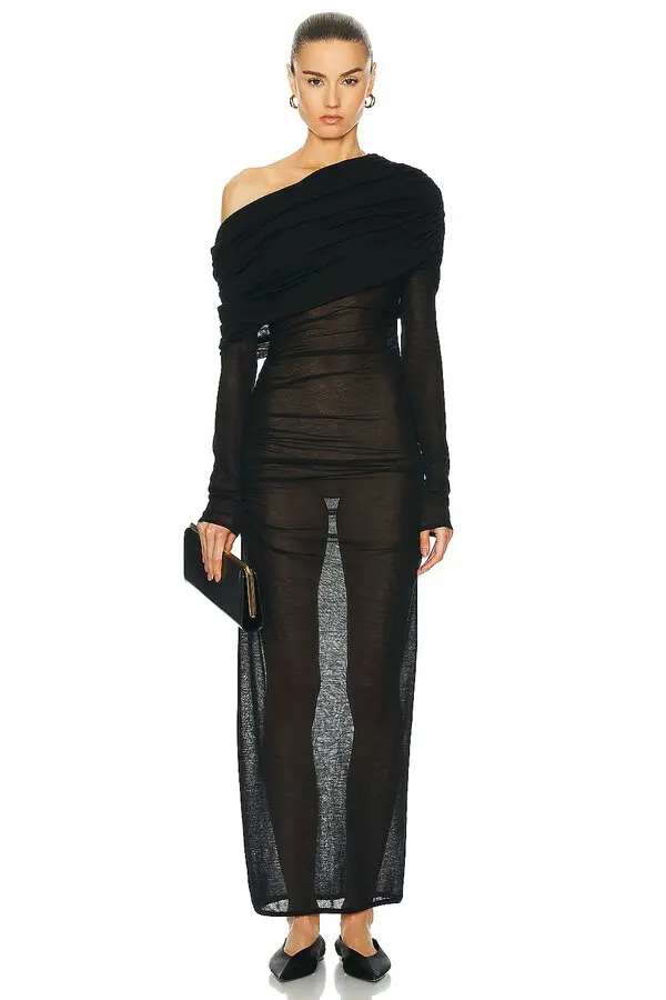 Saint Laurent One Shoulder Gown