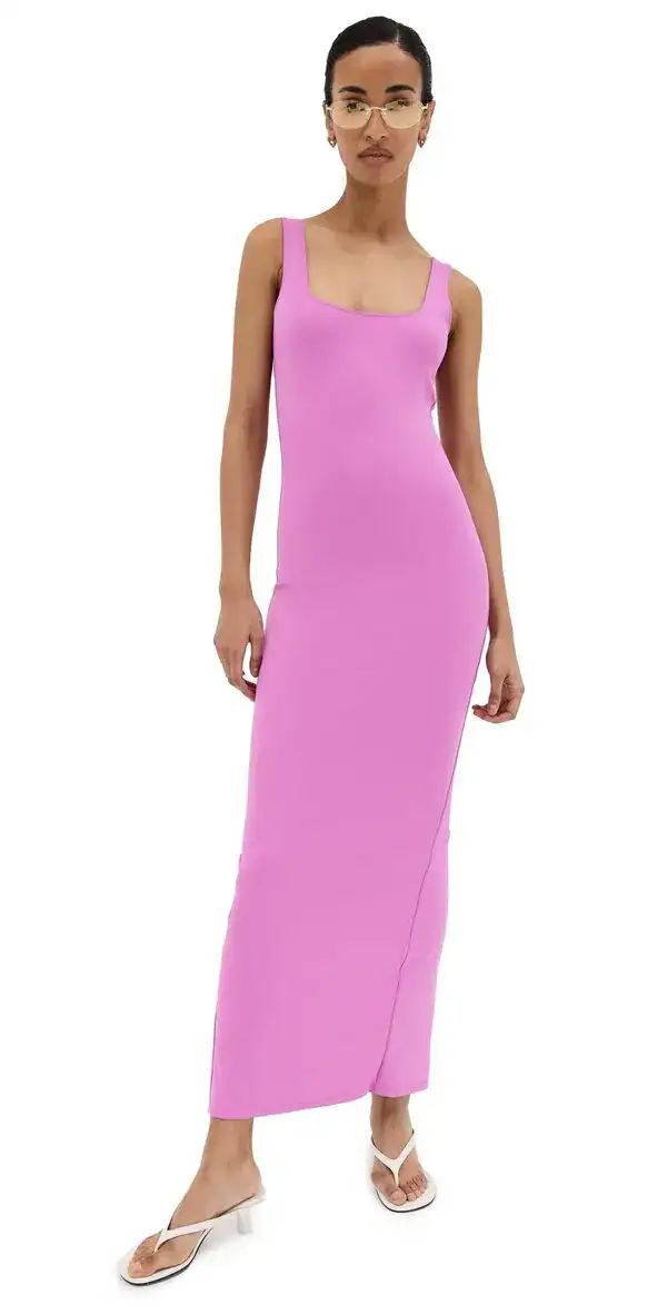 fitted lace wedding dress Betsy Printed Maxi Tank Dress with Tassels Lavender main image 0