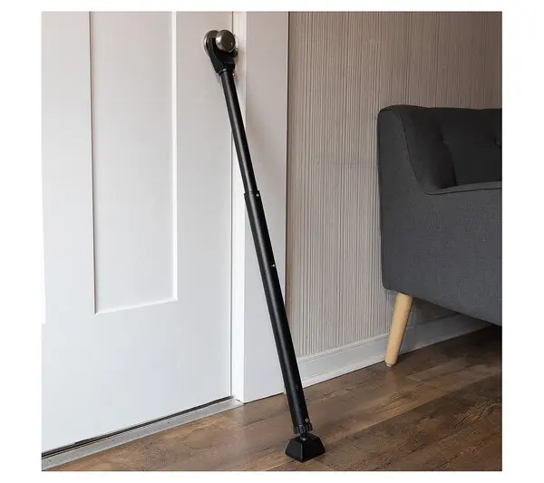 STALWART 2-in-1 Home Security Bars 2pk Adjustab Le Door Stoppe
