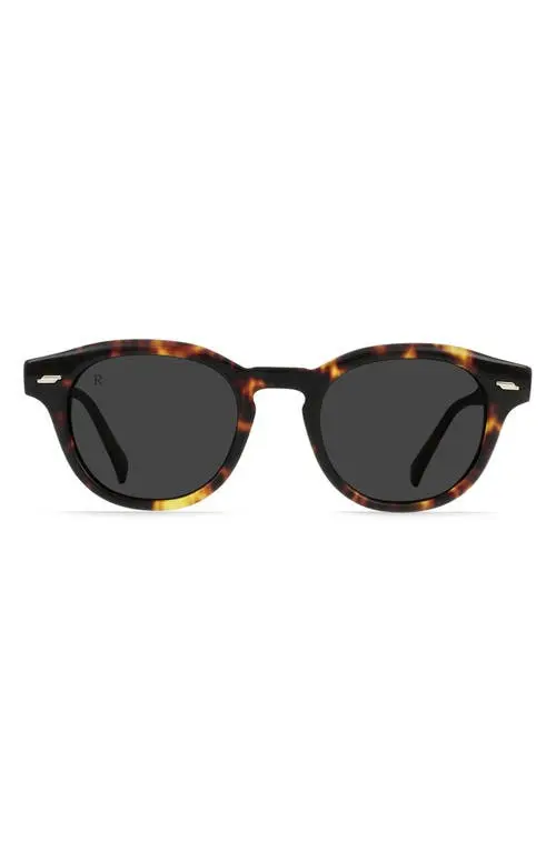 Raen Kostin 48mm Round Sunglasses - Ristretto Tortoise/ Smoke