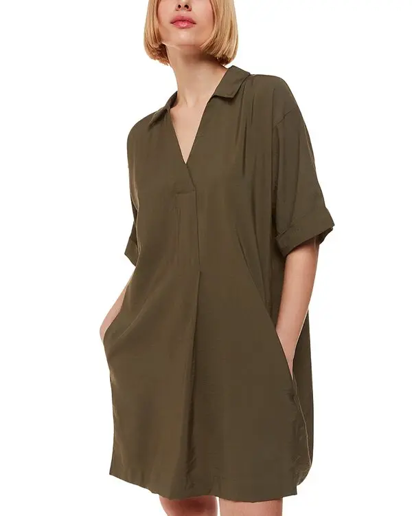 Whistles Melanie Collared Dress - Khaki