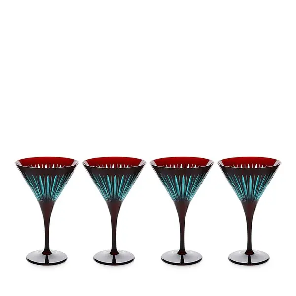 L'Objet Prism Martini Glasses, Set Of 4 - Bordeaux