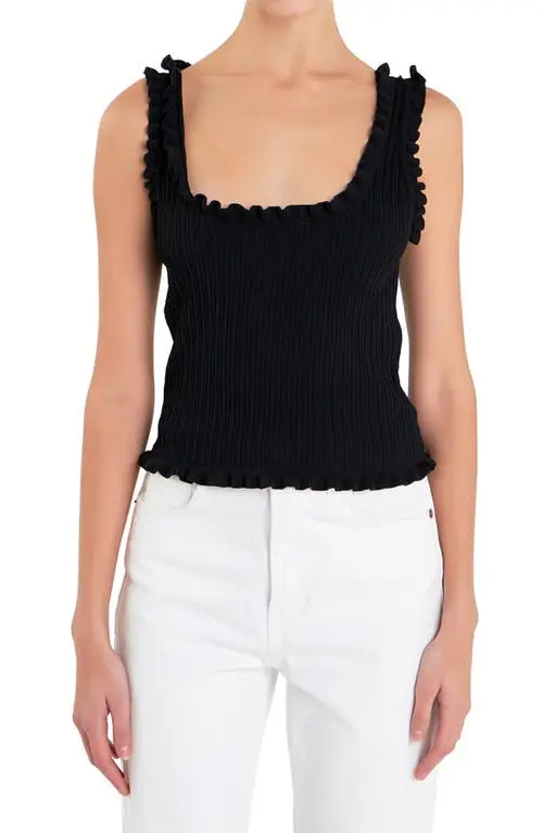 English Factory Ruffle Edge Rib Tank