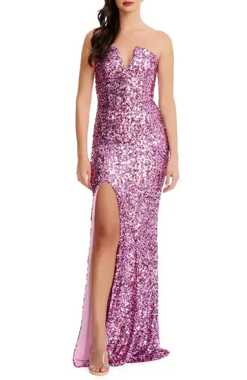 strapless open back dress Fernanda Gown – Dress the Population main image 1