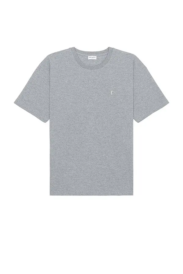 Saint Laurent T-shirt Large Bord In Grey - Jaune & Bleu