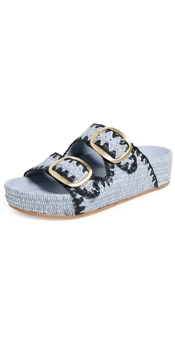 LOEFFLER RANDALL Theo Two-band Sandals - Light Blue/black