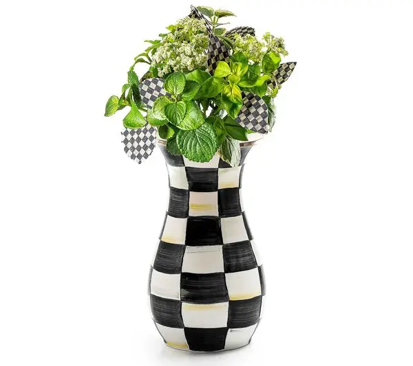 MACKENZIE-CHILDS Enamel Vase With Flowers