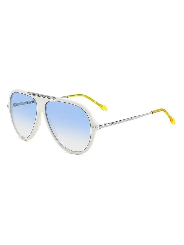 Isabel Marant 60mm Aviator Sunglasses - Ivory Bright Blue Gradient