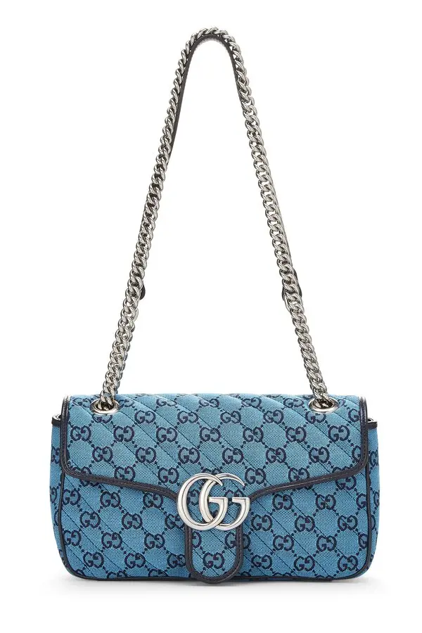 Gucci Gg Canvas Marmont Shoulder Bag - Blue