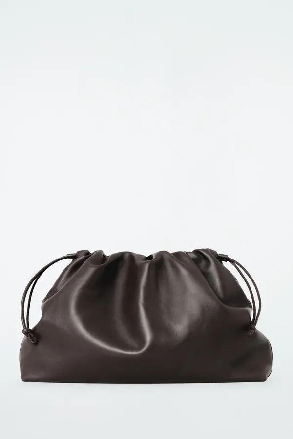 Cos Cavatelli Leather Clutch - Brown
