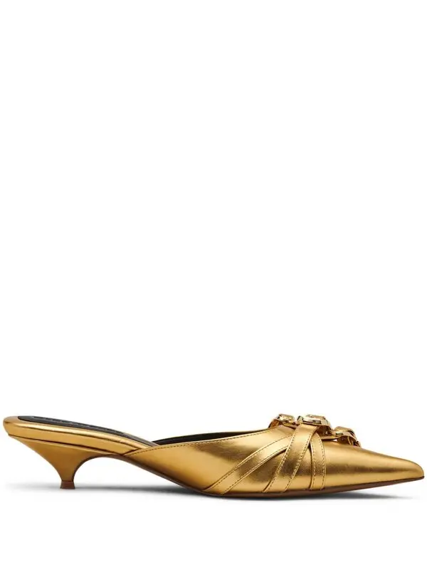 Marc Jacobs Emma Kitten-heel Mules - Gold