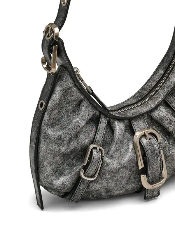 バッグ The Distressed Leather Buckle Bag Marc Jacobs The Distressed Buckle J Marc Crescent Bag In Grey - 50