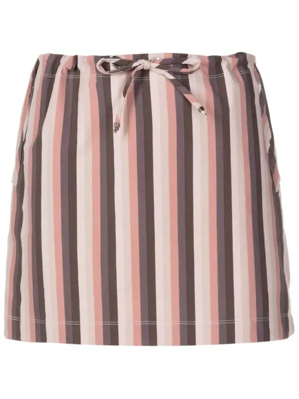 AMIR SLAMA Striped Miniskirt - Neutrals