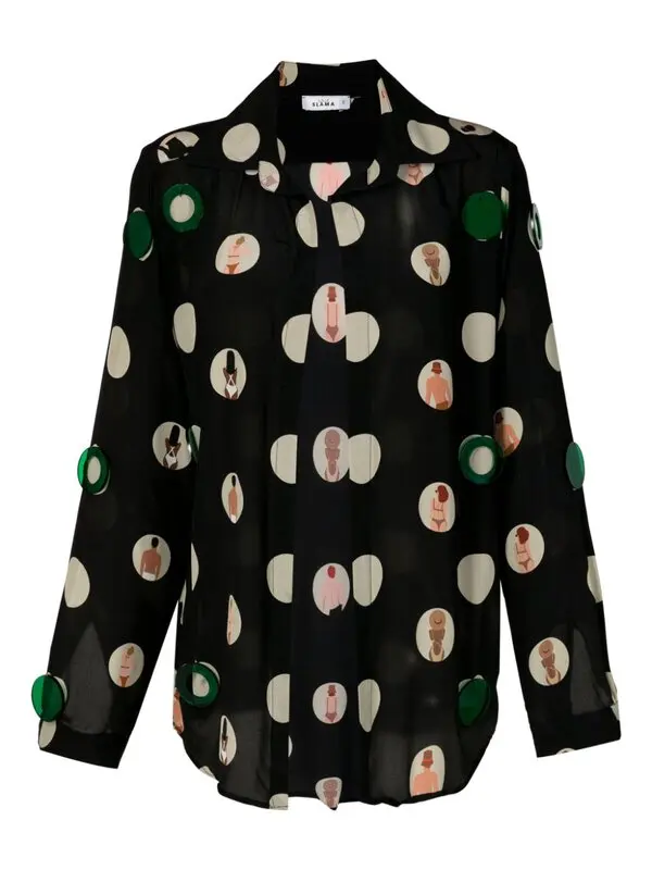 AMIR SLAMA Graphic-print Silk Blouse