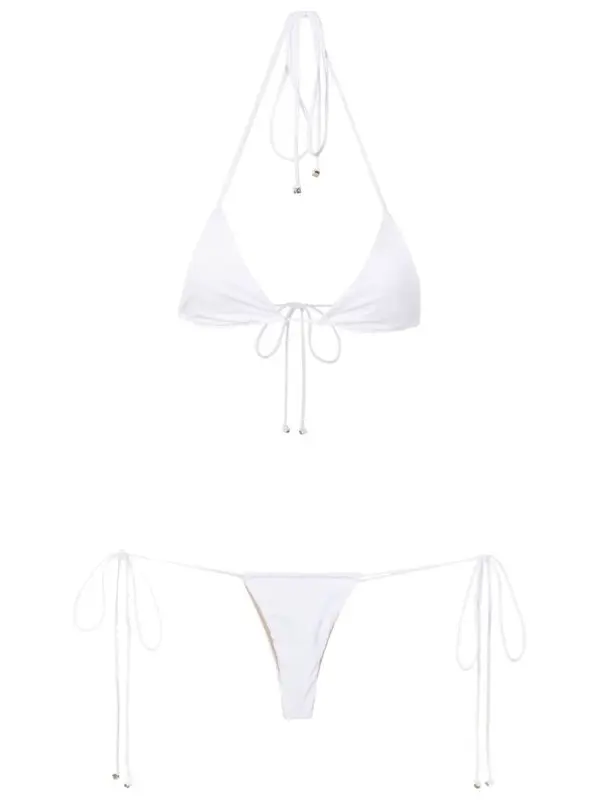 AMIR SLAMA Halterneck Triangle Bikini - White