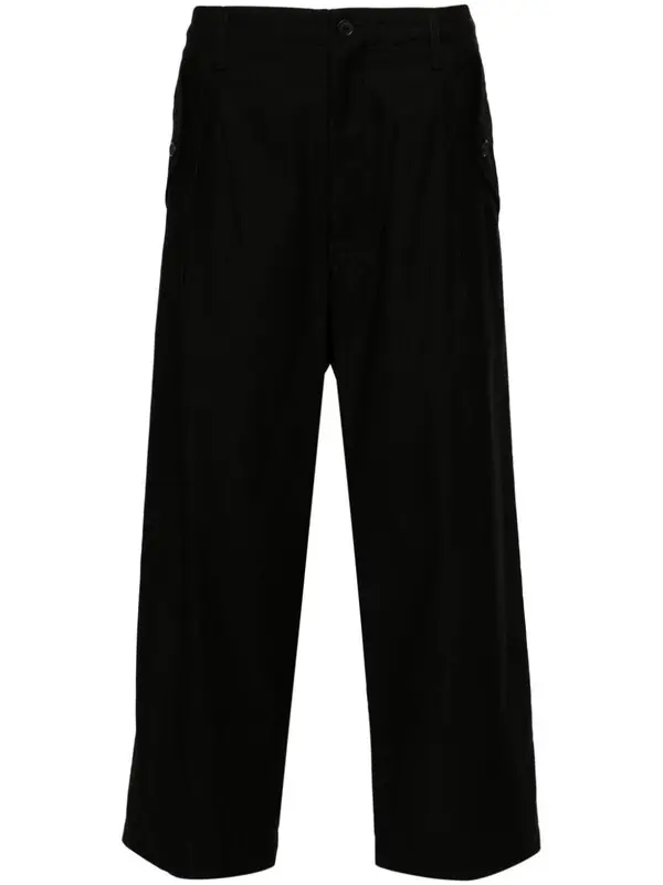Yohji Yamamoto M-front Tuck Cropped Trousers