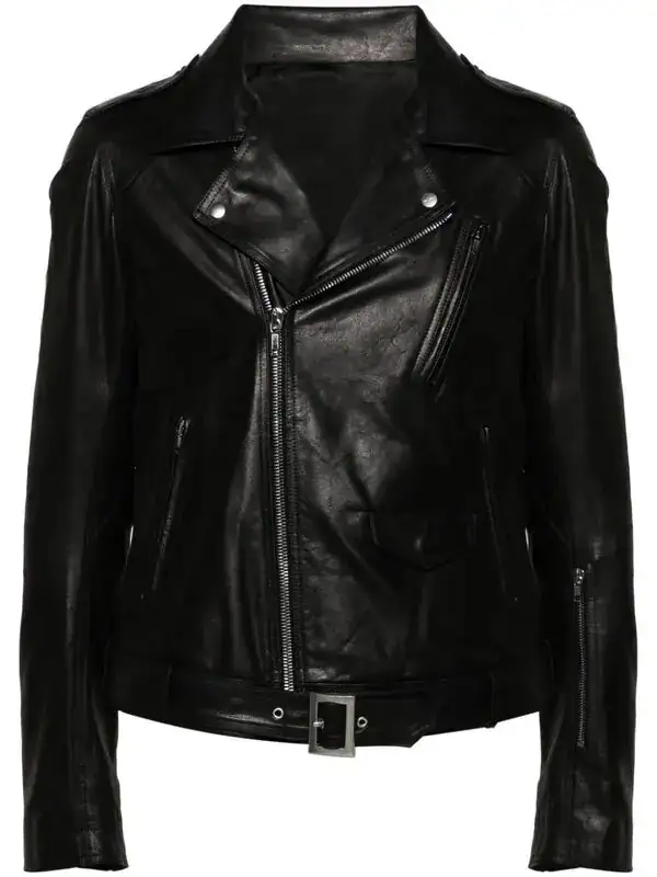 Rick Owens Lukes Stooges Leather Jacket - Black | Editorialist