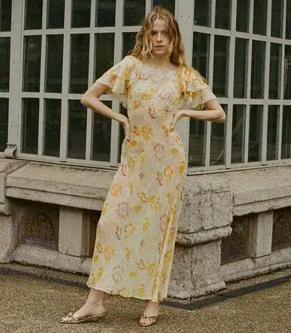 DEn Nevara Maxi Dress - Citron Anemone Bloom | Editorialist