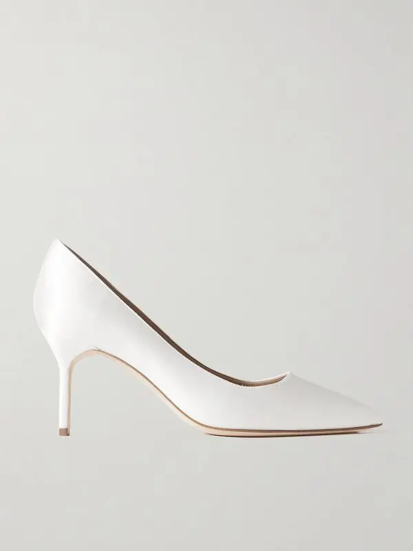 Manolo Blahnik Bb 70 Satin Pumps - Cream