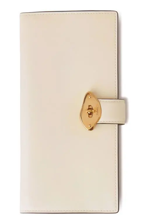 Mulberry Lana Long High Gloss Leather Bifold Wallet - Eggshell