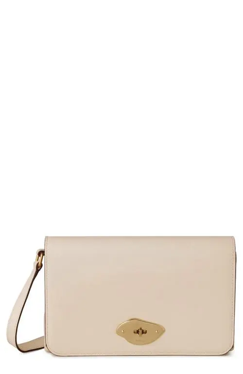 Mulberry Lana High Gloss Leather Wallet On A Strap - Eggshell