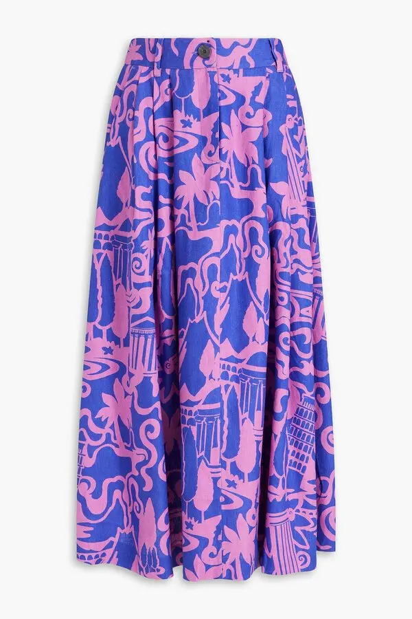 Mara Hoffman Tulay Printed Hemp Midi Skirt